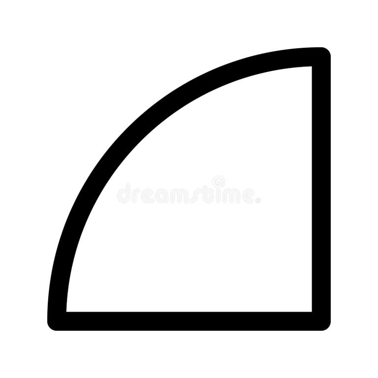 Quarter Circle Outline Style Icon Stock Vector - Illustration of ...