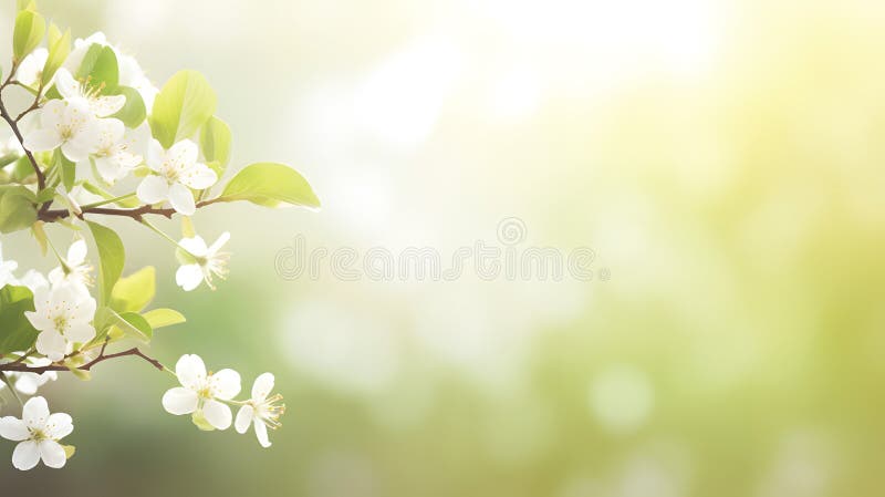 Beautiful Spring Nature Blossom Web Banner or Header. Blurred Space for ...