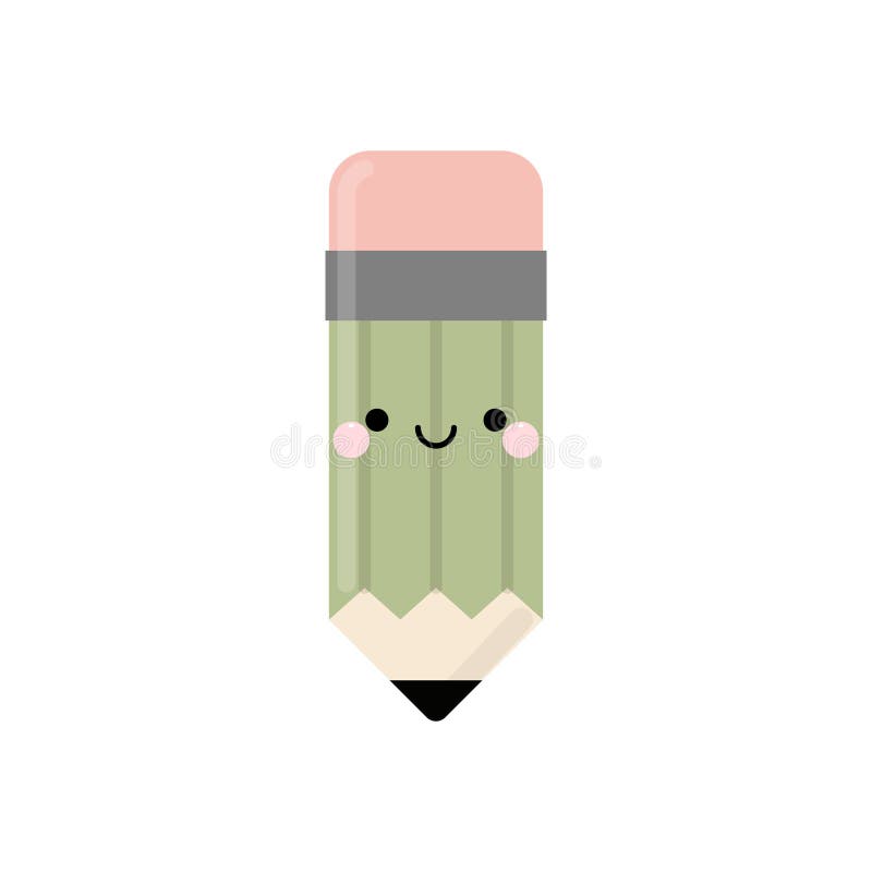 Cute Smiling Pencil Cartoon Character Icon. Vector Illustration. Stock ...