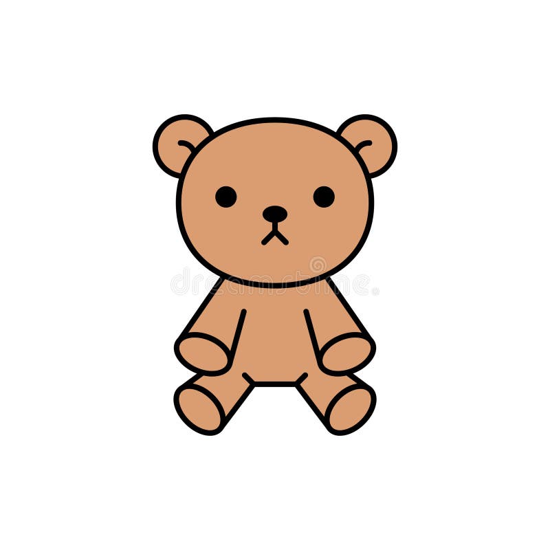 Cute Teddy Bear Toy Icon. Cute Stuffed Toy Symbol. Vector Illustration ...