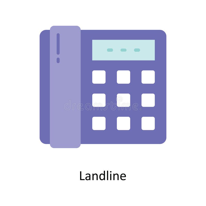 Landline Vector Flat Icon Design Illustration. Bank Symbol on White ...