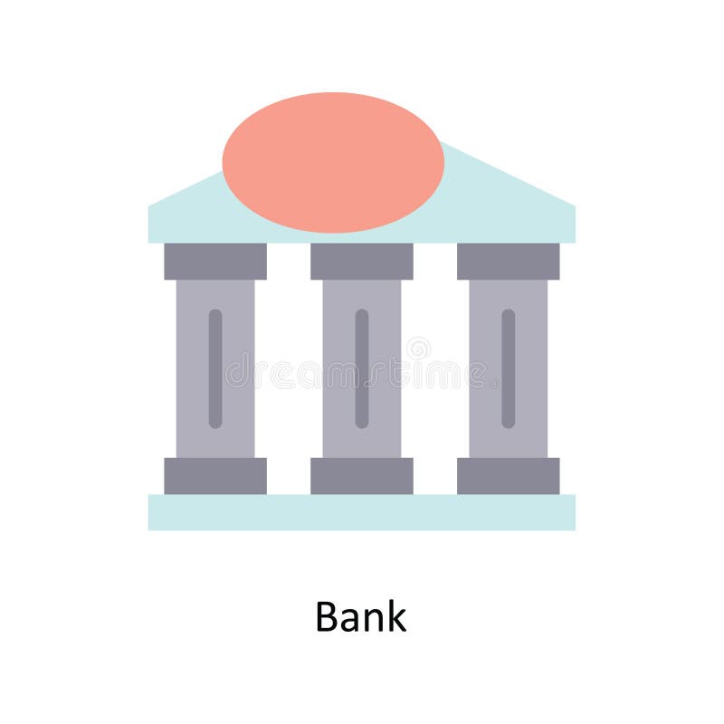 Bank Vector Flat Icon Design Illustration. Bank Symbol on White ...