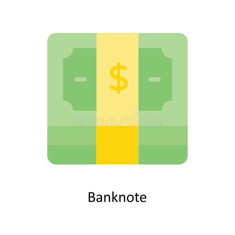 Banknote Vector Flat Icon Design Illustration. Bank Symbol on White ...