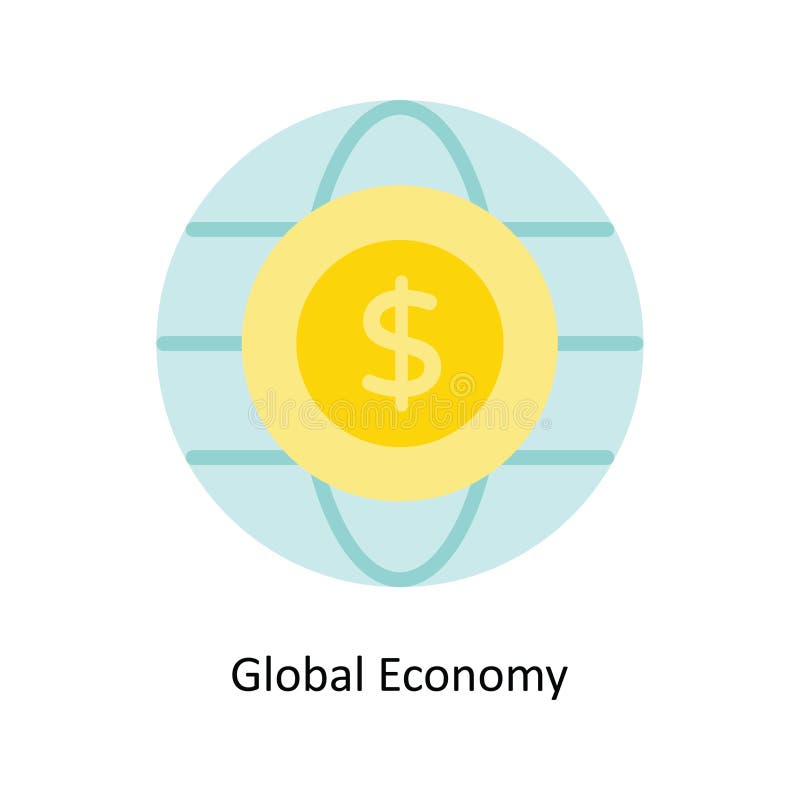 Global Economy Vector Flat Icon Design Illustration. Bank Symbol on ...
