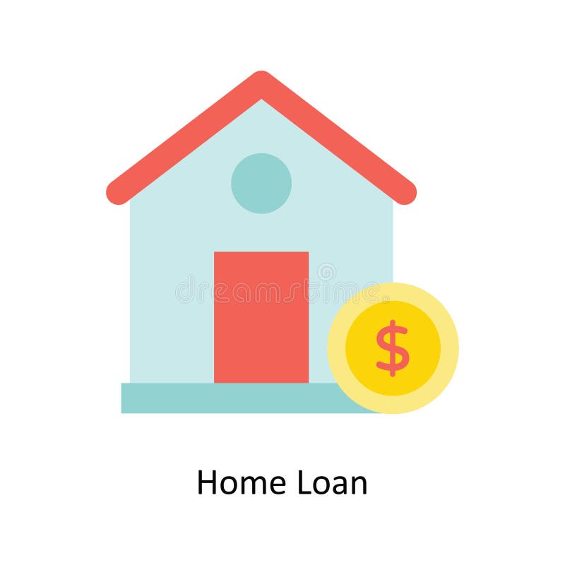 Home Loan Vector Solid Icon Design Illustration. Bank Symbol on White ...