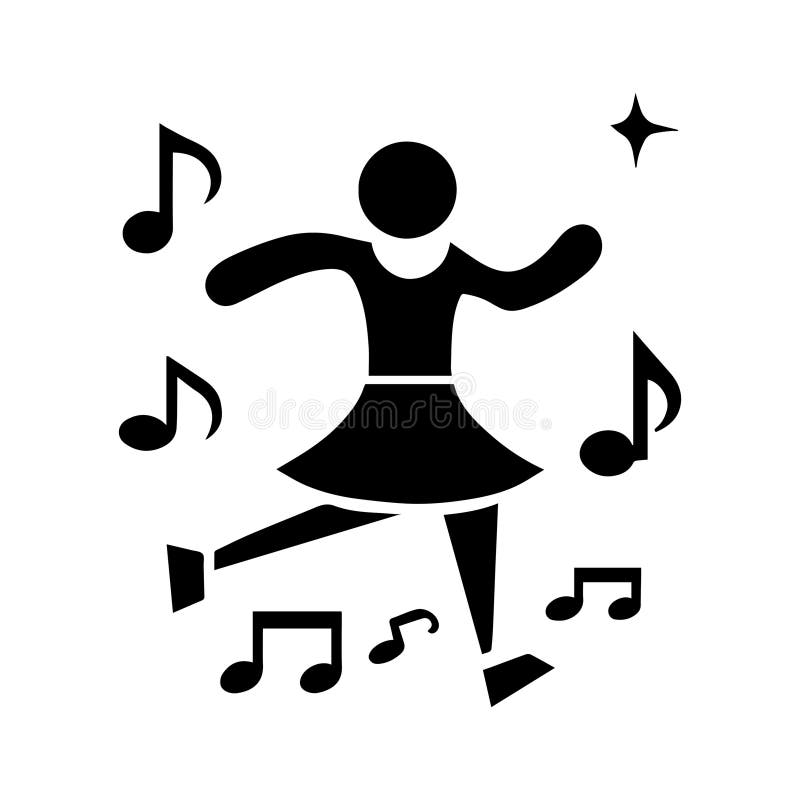 A Girl Dancing with Music a Playing, Symbol Music and Person Girl Guy ...