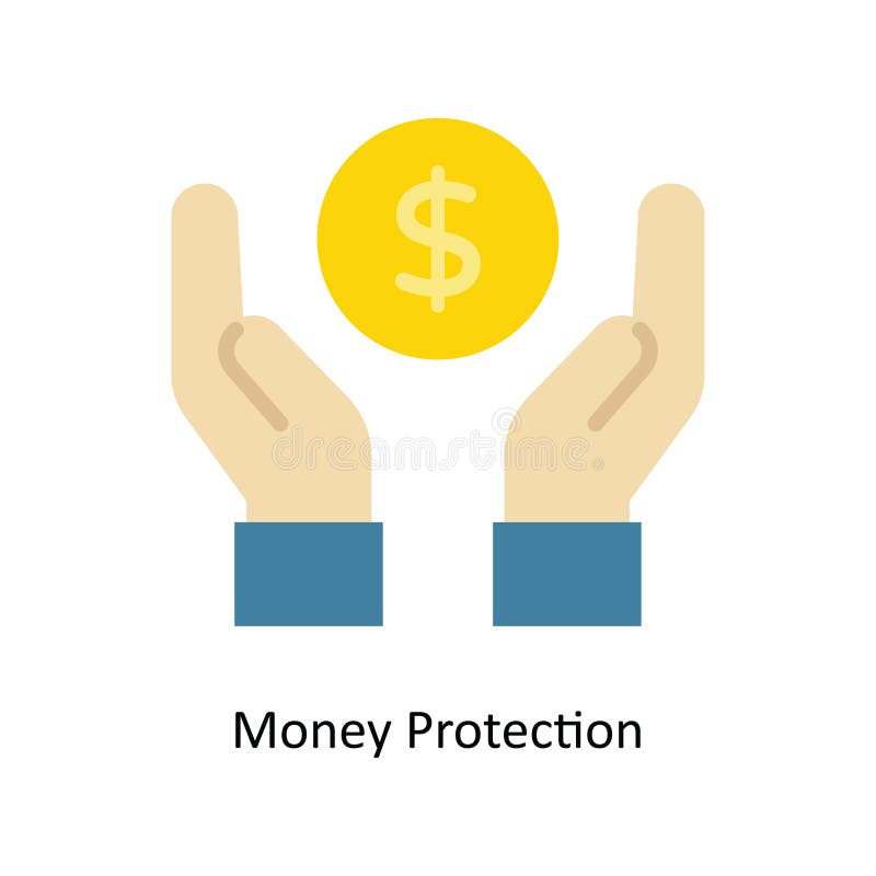 Money Protection Vector Flat Icon Design Illustration. Bank Symbol on ...