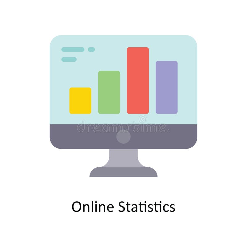 Statistics Vector Two Color Lines Icon Style Illustration. EPS 10 File ...