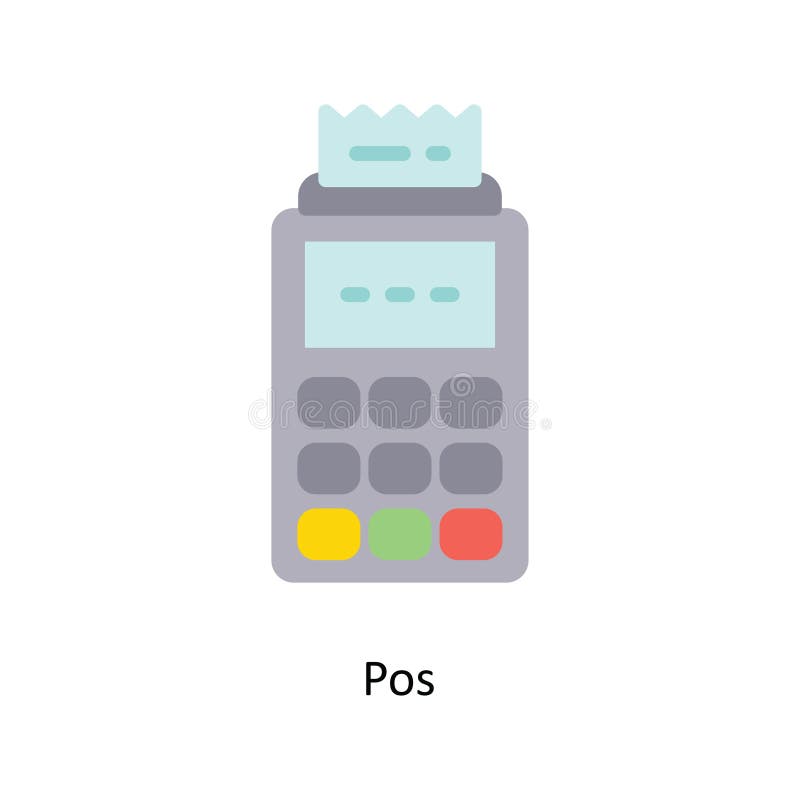 Pos Vector Flat Icon Design Illustration. Bank Symbol on White ...