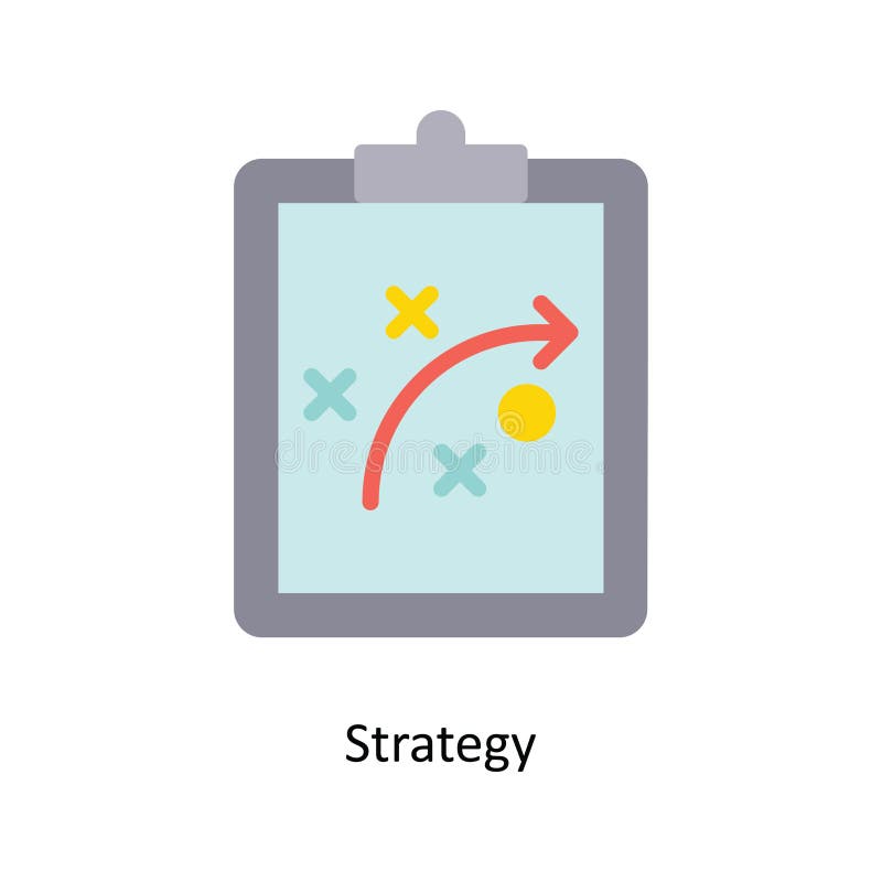 Strategy Vector Flat Icon Design Illustration. Bank Symbol on White ...