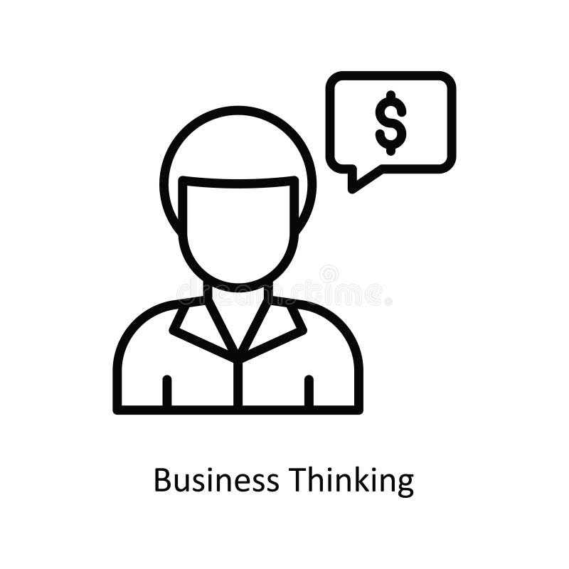 Business Thinking Vector Outline Icon Design Illustration. Bank Symbol ...