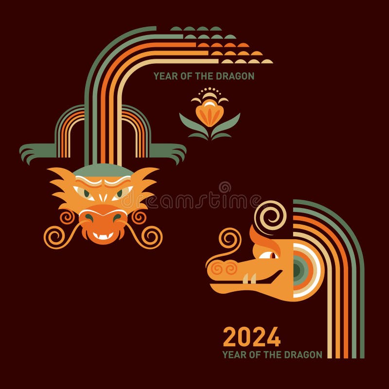 Dragon in Geometric Flat Modern Style, Logo Design Stock Vector ...