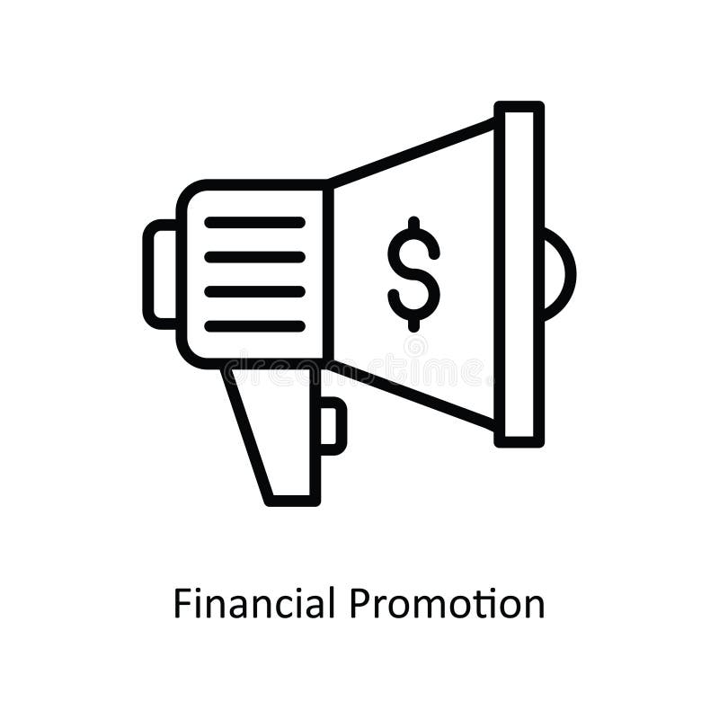 Financial Promotion Vector Outline Icon Design Illustration. Bank ...