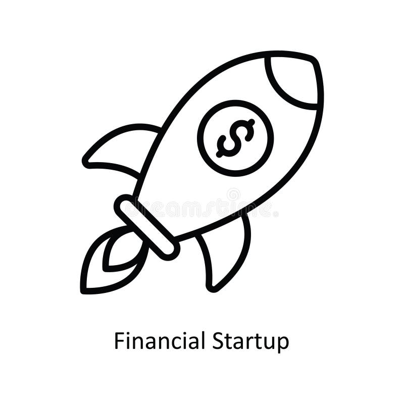 Financial Startup Vector Outline Icon Design Illustration. Bank Symbol on White Background EPS ...