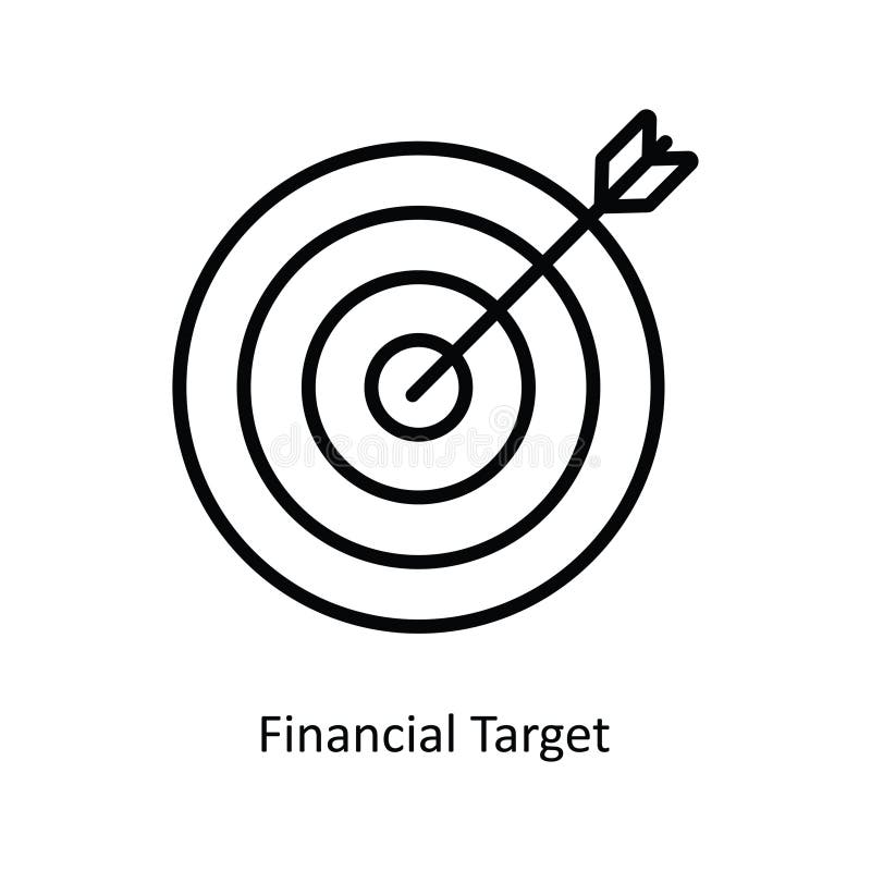 Financial Target Vector Outline Icon Design Illustration. Bank Symbol ...