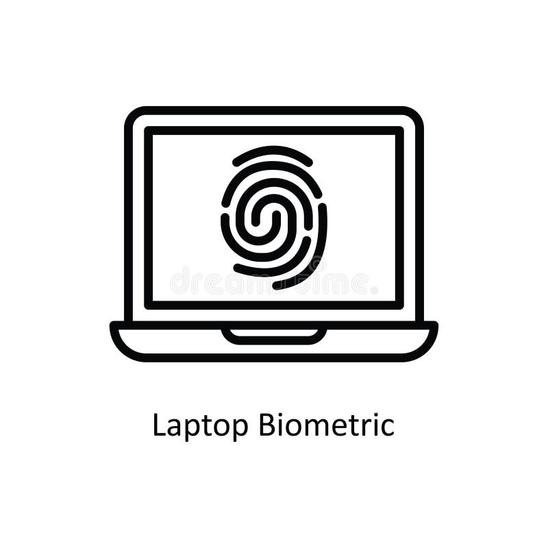 Laptop Biometric Vector Outline Icon Design Illustration. Bank Symbol ...