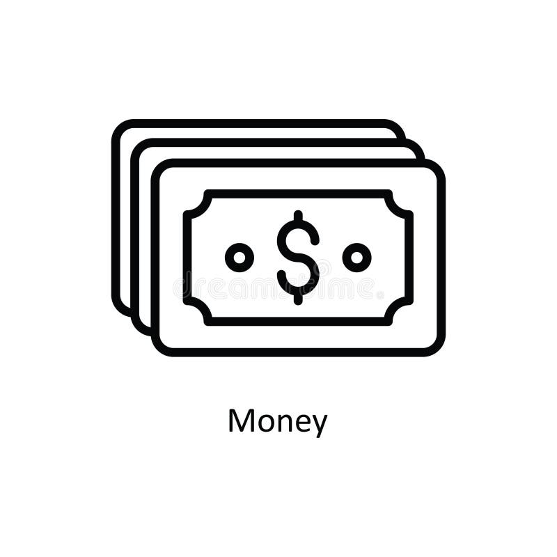 Money Vector Outline Icon Design Illustration. Bank Symbol on White Background EPS 10 File Stock ...