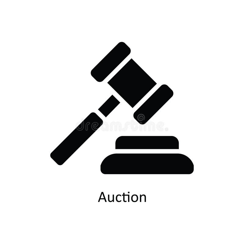Auction Vector Solid Icon Design Illustration. Bank Symbol on White ...