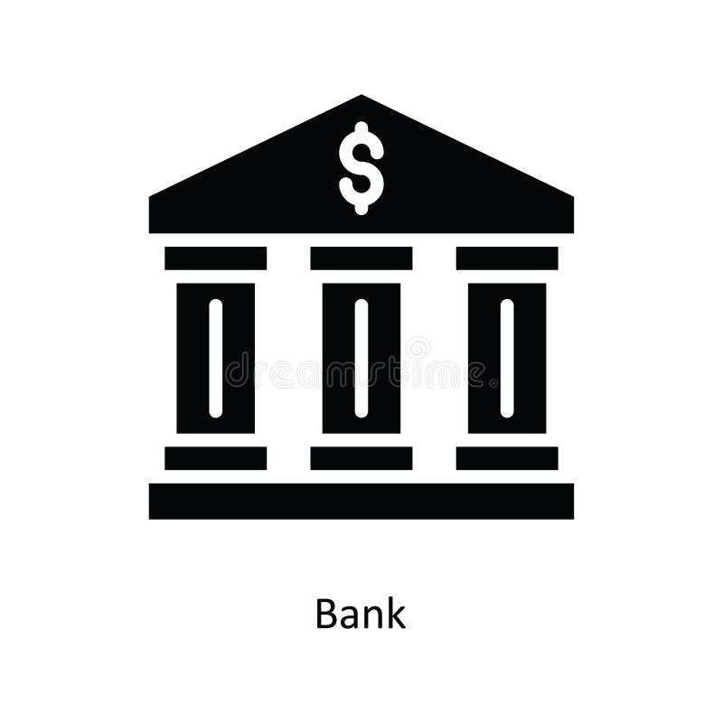 Bank Vector Solid Icon Design Illustration. Bank Symbol on White ...