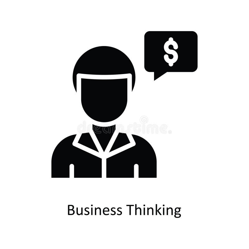 Business Thinking Vector Solid Icon Design Illustration. Bank Symbol on ...
