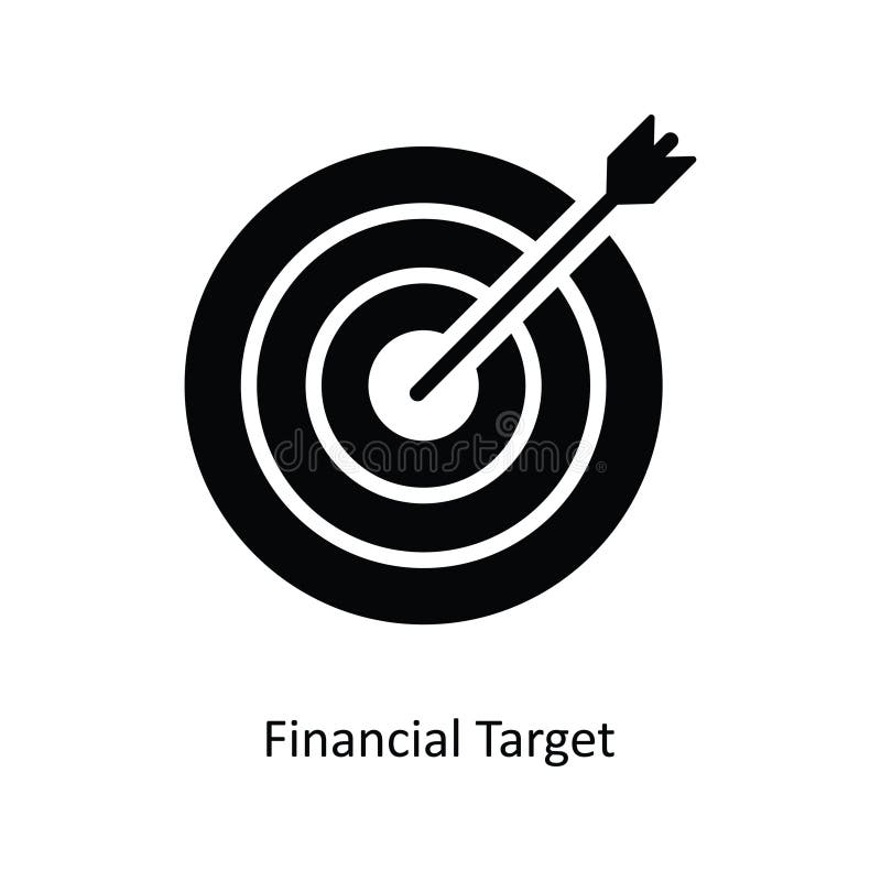 Financial Target Vector Solid Icon Design Illustration. Bank Symbol on ...