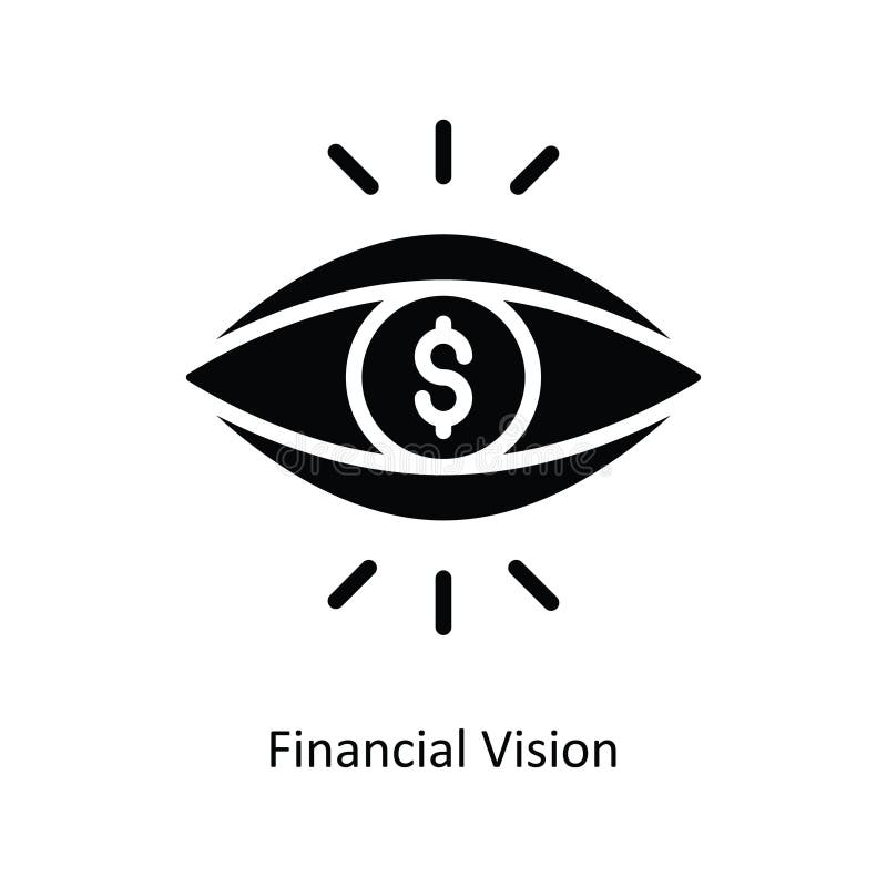 Financial Vision Vector Solid Icon Design Illustration. Bank Symbol on ...