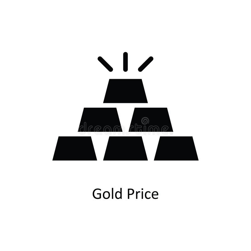 Gold Price Vector Solid Icon Design Illustration. Bank Symbol on White ...