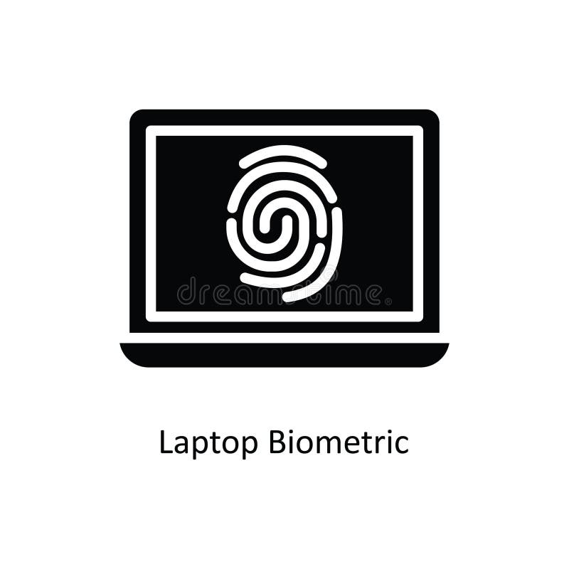 Laptop Biometric Vector Outline Icon Design Illustration. Bank Symbol ...
