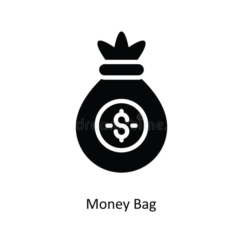 Money Bag Vector Solid Icon Design Illustration. Bank Symbol on White ...