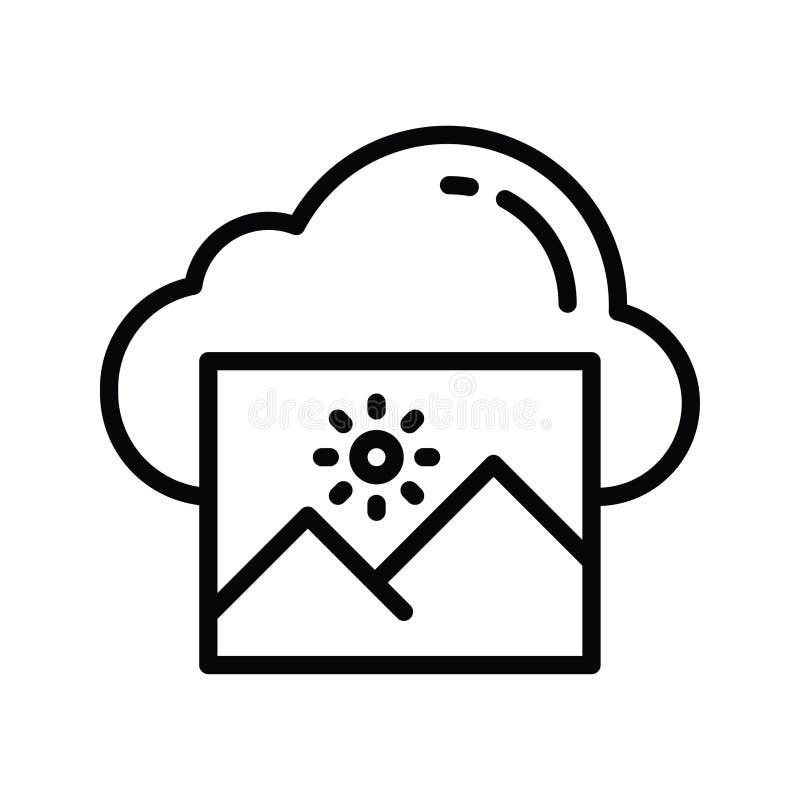 Cloud Gallery Vector Outline Icon Design Illustration. Cloud Computing ...