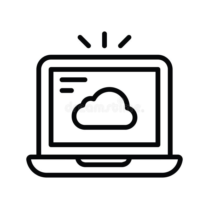 Cloud Hosting Vector Outline Icon Design Illustration. Cloud Computing ...