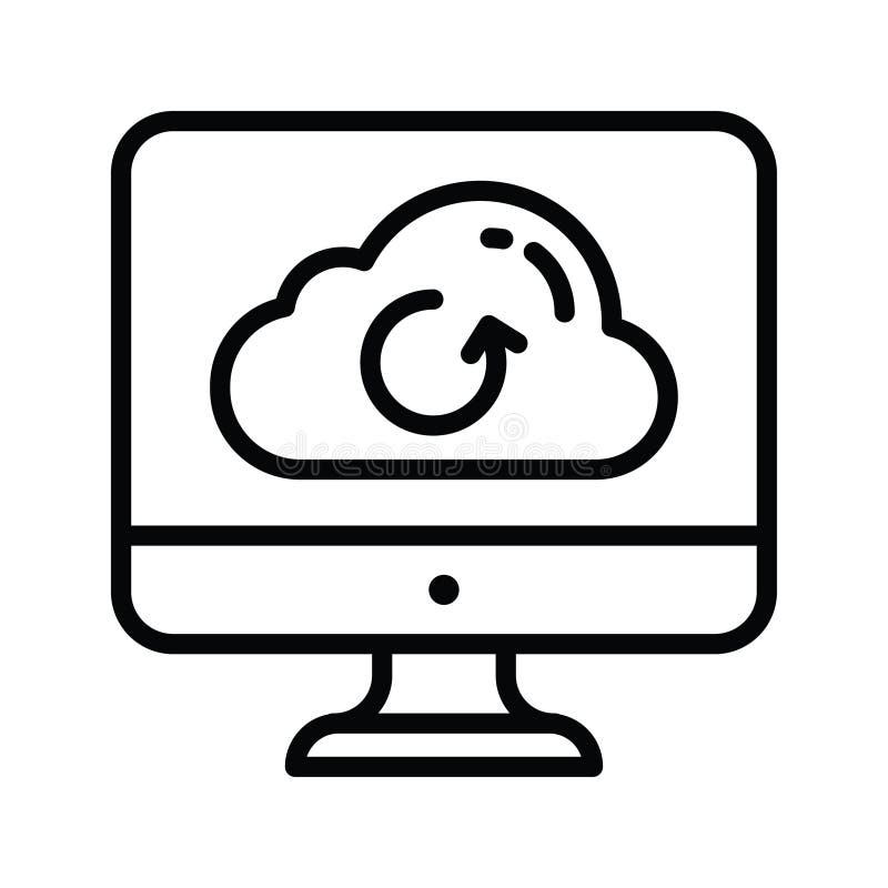 Cloud Syncing Vector Outline Icon Design Illustration. Cloud Computing ...