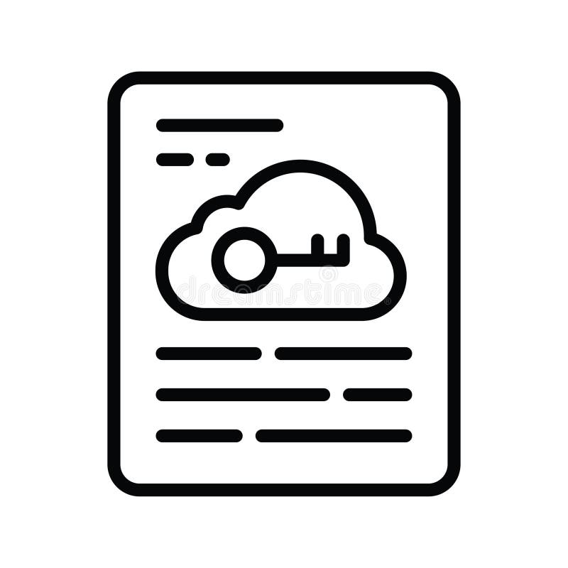 Keyword Report Vector Outline Icon Design Illustration. Cloud Computing ...