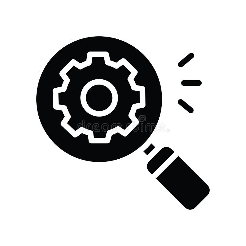 Search Settings Vector Solid Icon Design Illustration. Cloud Computing ...