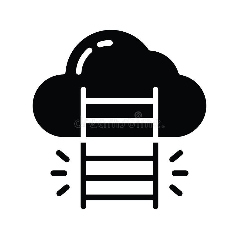 Cloud Career Vector Solid Icon Design Illustration. Cloud Computing Symbol on White Background ...