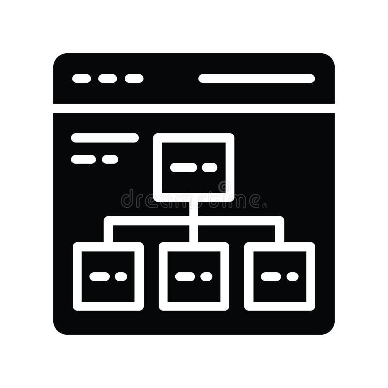 Hierarchy Vector Solid Icon Design Illustration. Cloud Computing Symbol ...