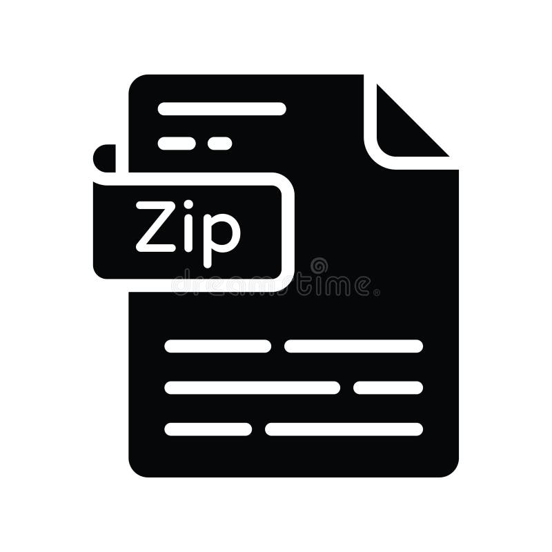 Zip File Vector Solid Icon Design Illustration. Cloud Computing Symbol ...