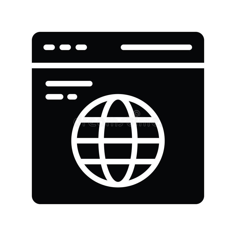 Web Browser Vector Solid Icon Design Illustration. Cloud Computing ...