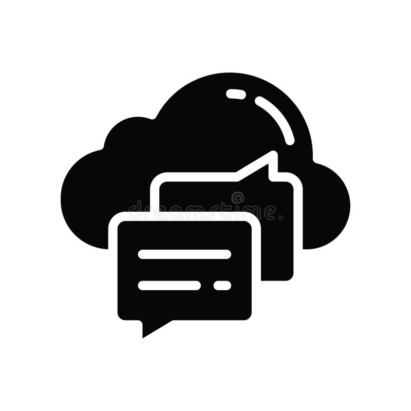 Cloud Chat Vector Solid Icon Design Illustration. Cloud Computing ...