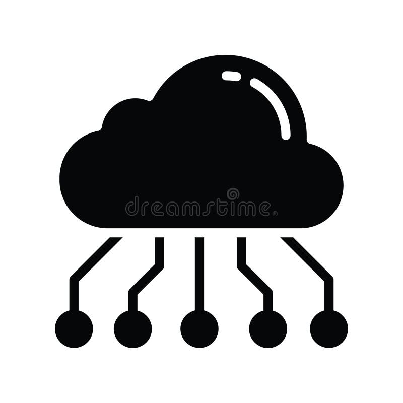 Cloud Computing Vector Solid Icon Design Illustration. Cloud Computing ...