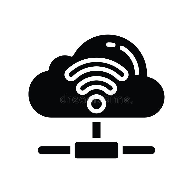 Cloud Connections Vector Solid Icon Design Illustration. Cloud ...