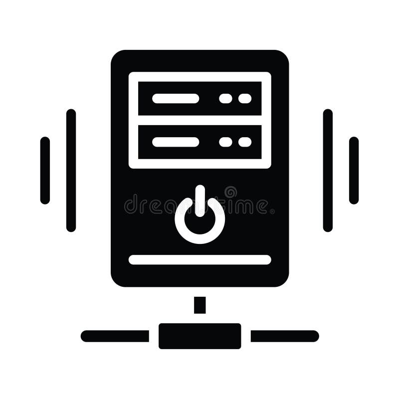 Server Vector Solid Icon Design Illustration. Cloud Computing Symbol on ...