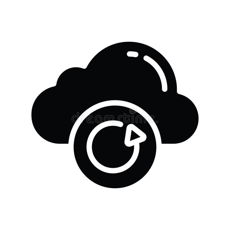 Cloud Reload Vector Solid Icon Design Illustration. Cloud Computing ...