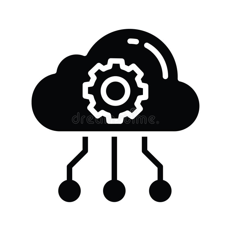 Cloud Repair Vector Solid Icon Design Illustration. Cloud Computing ...