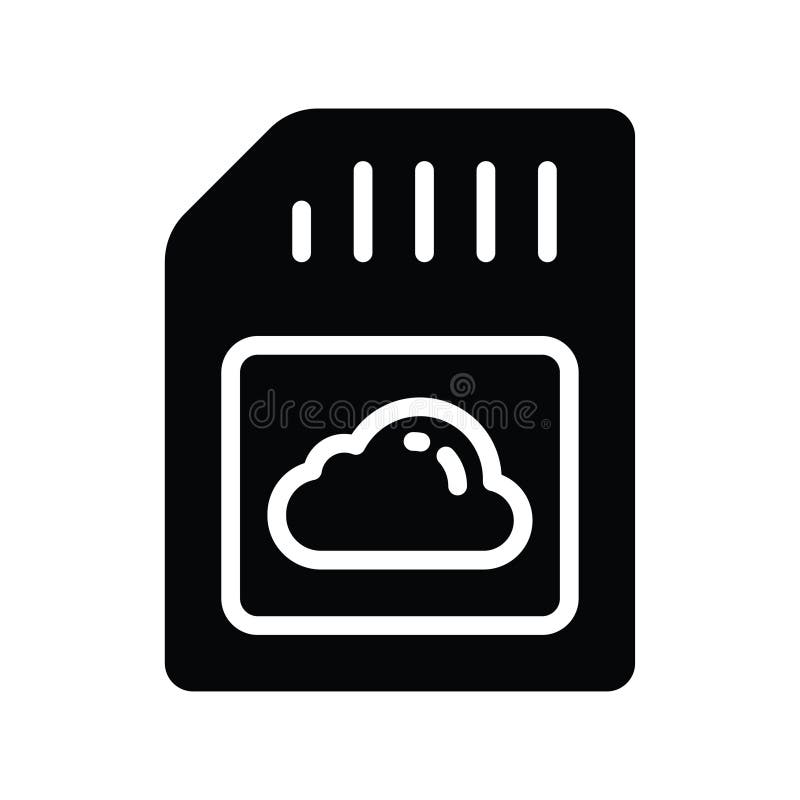 Cloud Sim Vector Solid Icon Design Illustration. Cloud Computing Symbol ...