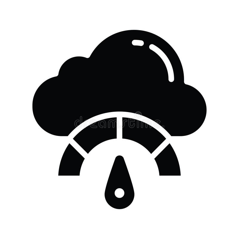 Cloud Speed Vector Solid Icon Design Illustration. Cloud Computing Symbol on White Background ...