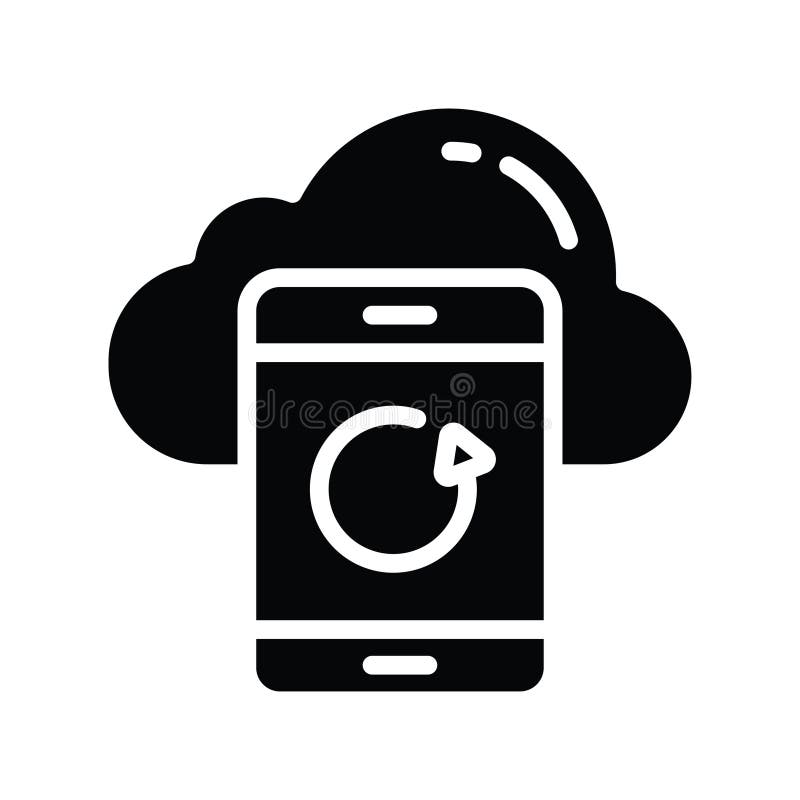 Cloud Syncing Vector Solid Icon Design Illustration. Cloud Computing ...