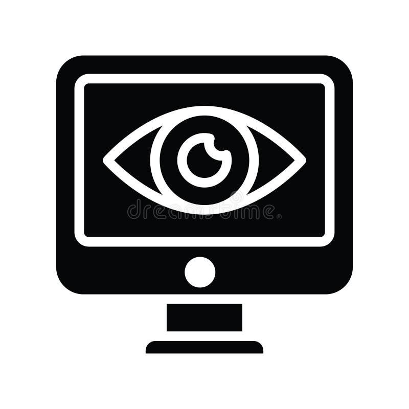 Cyber Monitoring Vector Solid Icon Design Illustration. Cloud Computing ...
