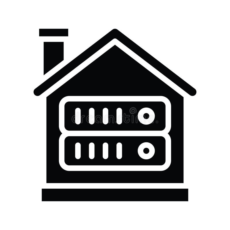 Data Center Vector Solid Icon Design Illustration. Cloud Computing Symbol on White Background ...