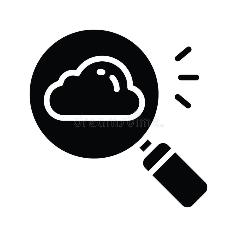 Search Cloud Vector Solid Icon Design Illustration. Cloud Computing ...